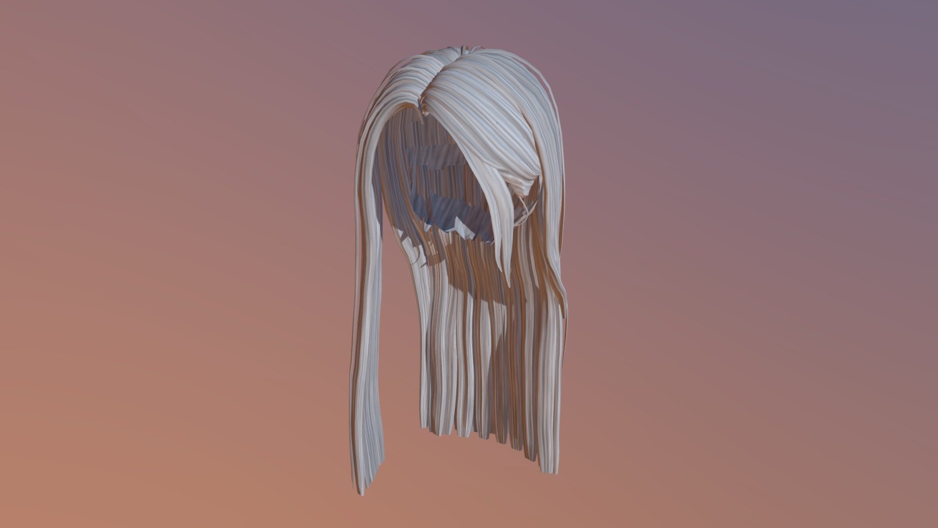 Straight Long White Hair (With Bones) - Download Free 3D model by zHairezt [a5362bb] - Sketchfab