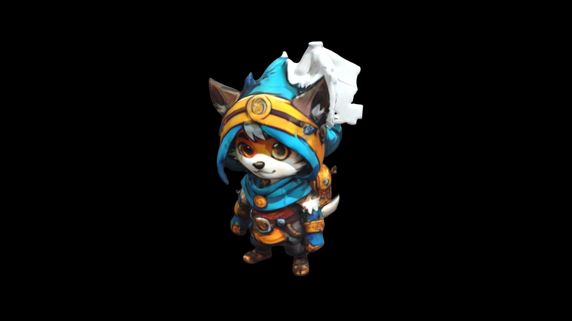 An illustrated sticker of a fox wearing armor an - Download Free 3D ...