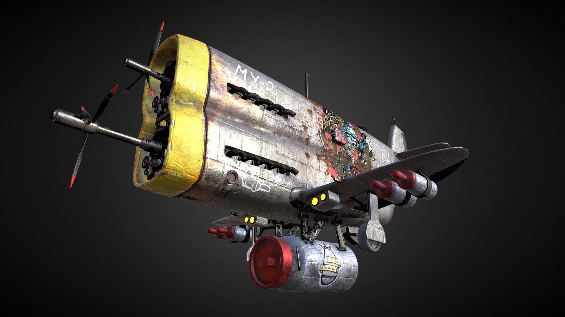 Stylized realistic metal airplane - 3D model by 3D_Kod [a53a0e1 ...