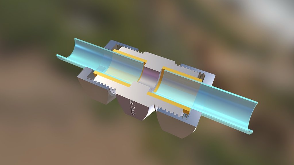 Glass tube linker type K - section view - 3D model by Continental Trade ...
