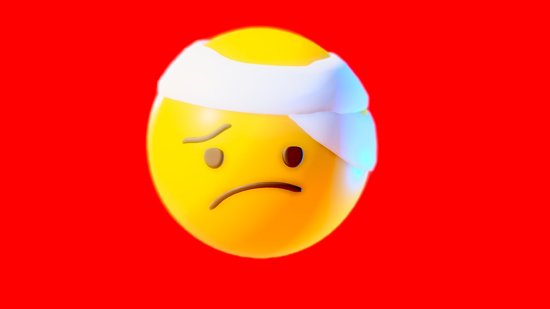 Bandage Head Emoticon Emoji or Smiley - Buy Royalty Free 3D model by ...