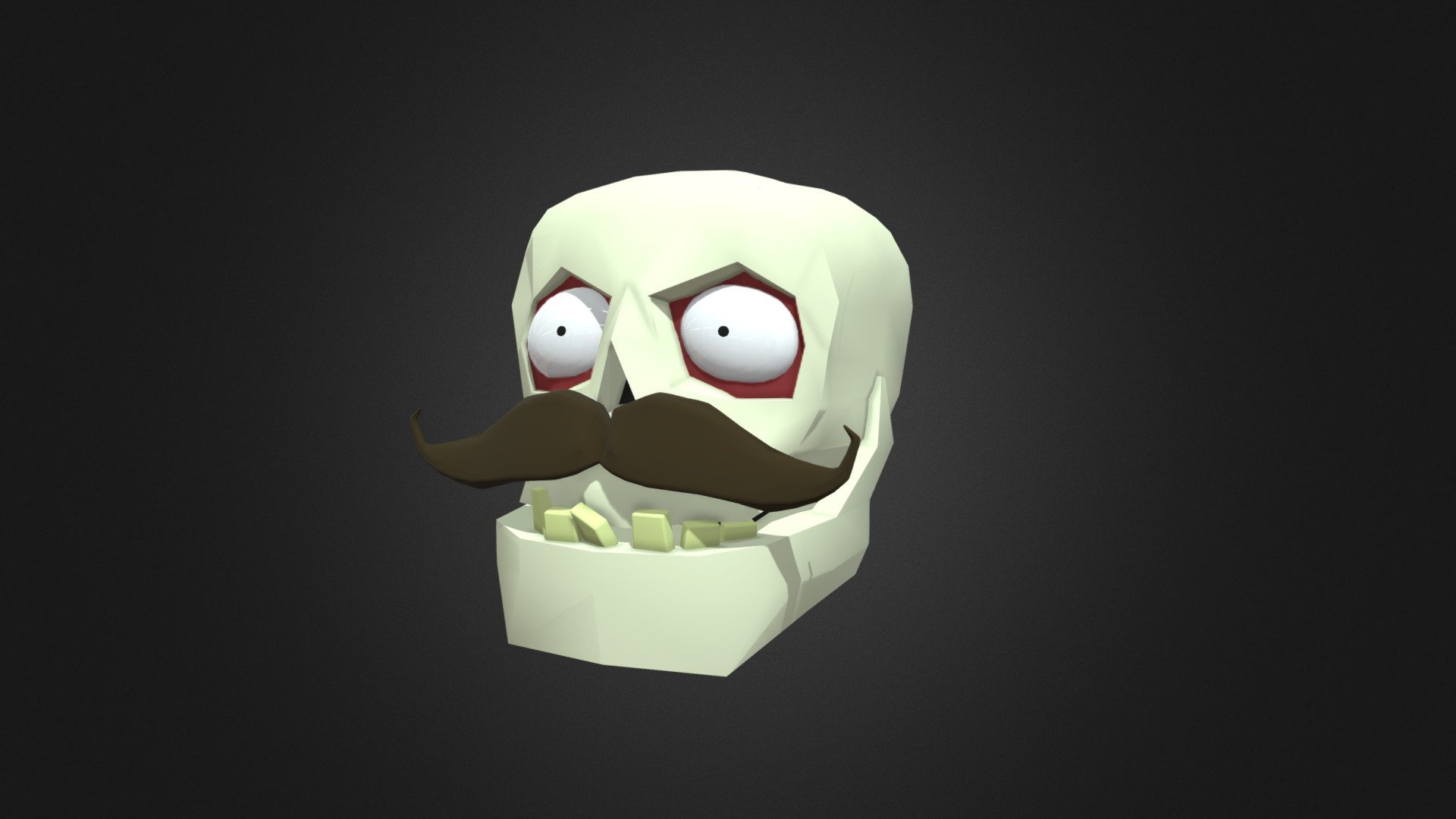 Moustached Skull - 3D model by Smidgens [a53b2d3] - Sketchfab