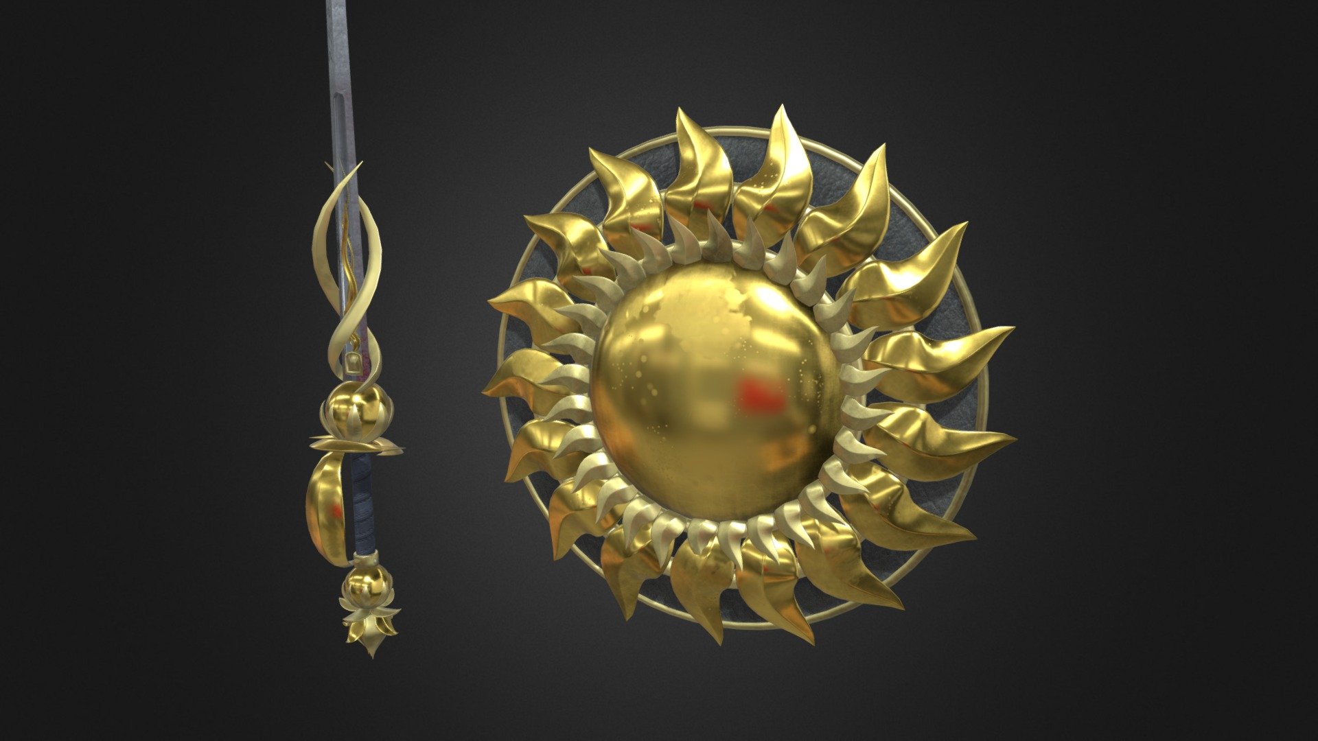 Sun Sword & shield - 3D model by Thibaut Barel (@Thibaut.Barel ...
