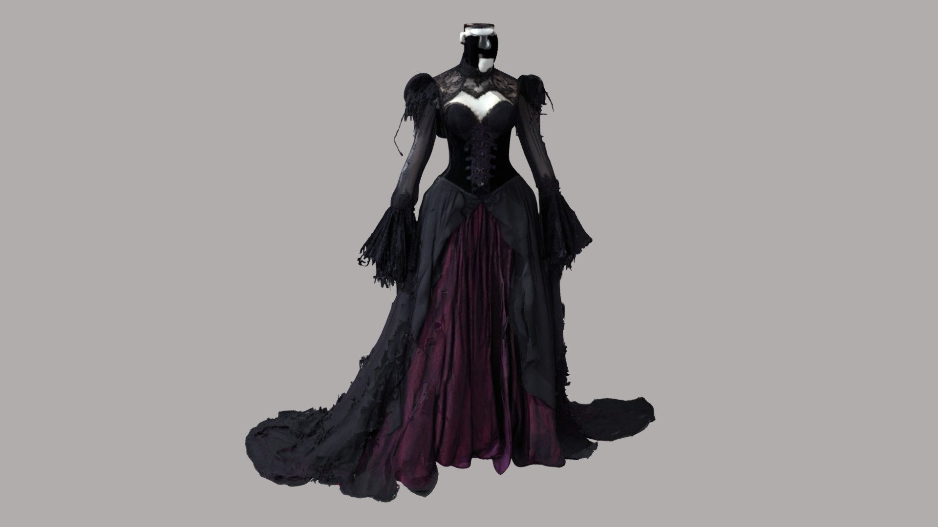 Goth Wedding Dress - Download Free 3D model by Brian Trepanier (@CMBC) [a548e86] - Sketchfab