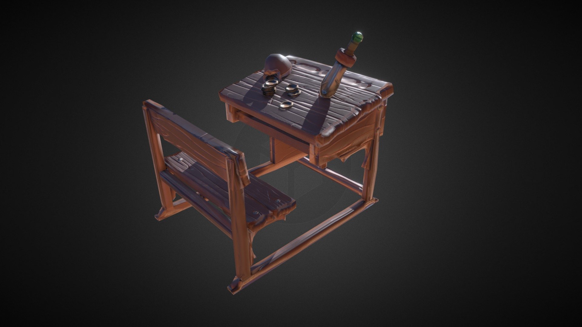 Stylized mercenary desk - 3D model by Louise Janin-Lopez (@JLLouise ...