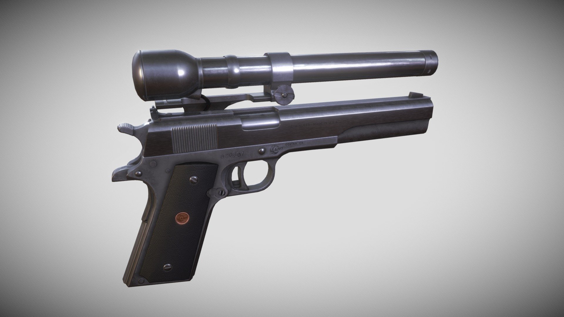 .45 Longslide with laser sighting - Buy Royalty Free 3D model by ...