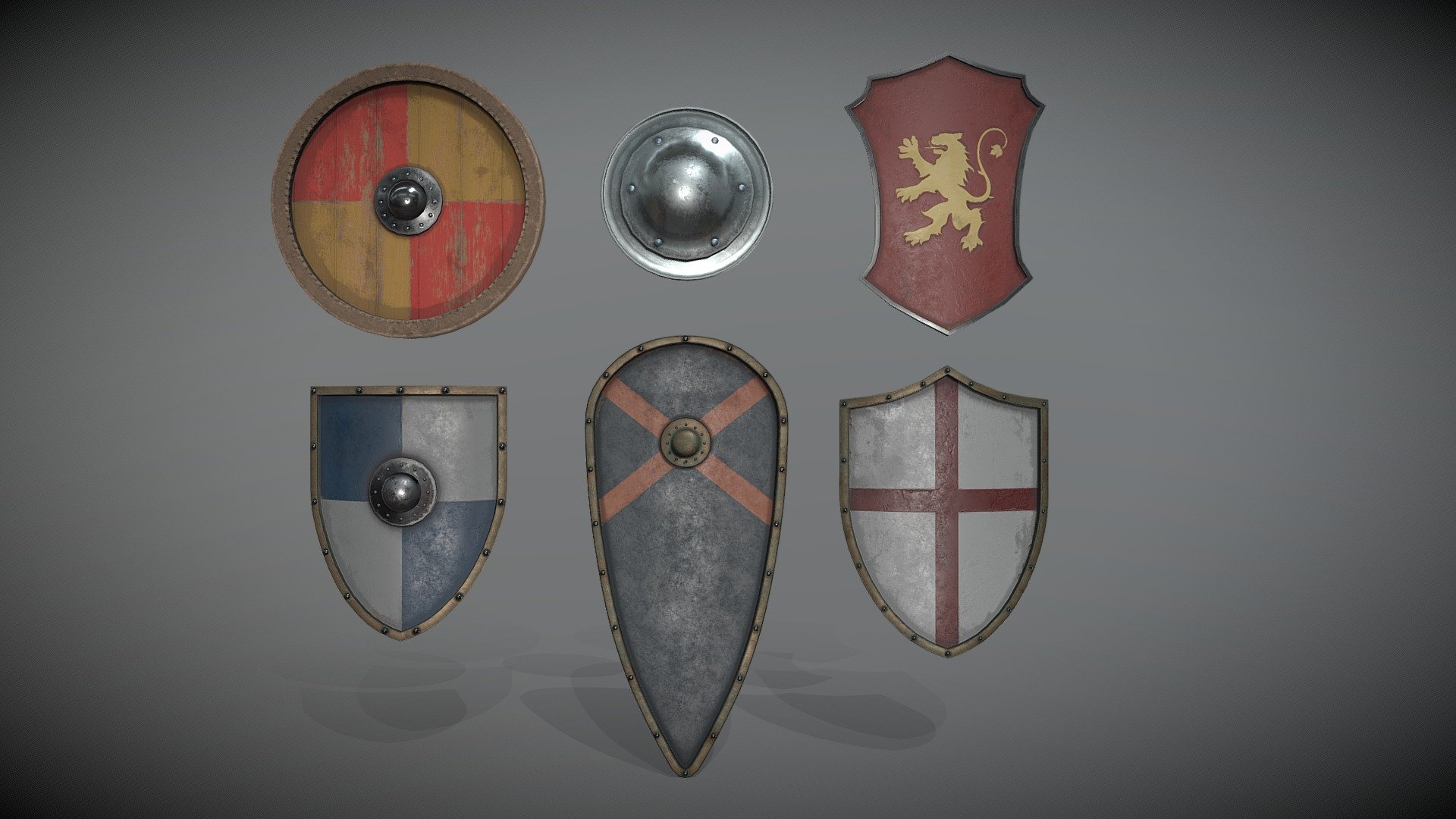 Medieval European Shields Asset Pack - 3D model by ellouisa.lucy ...