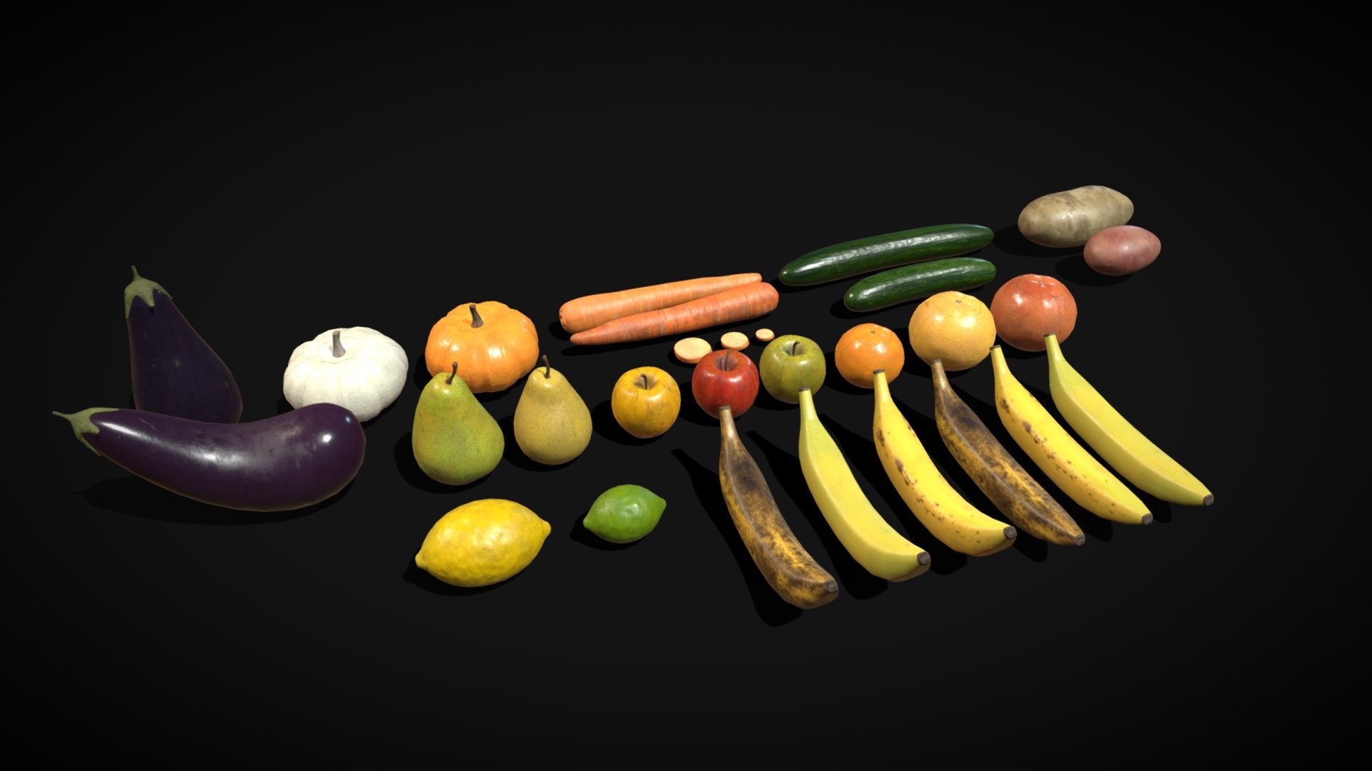 Fruit and Vegetable Pack - Buy Royalty Free 3D model by Clockwork ...