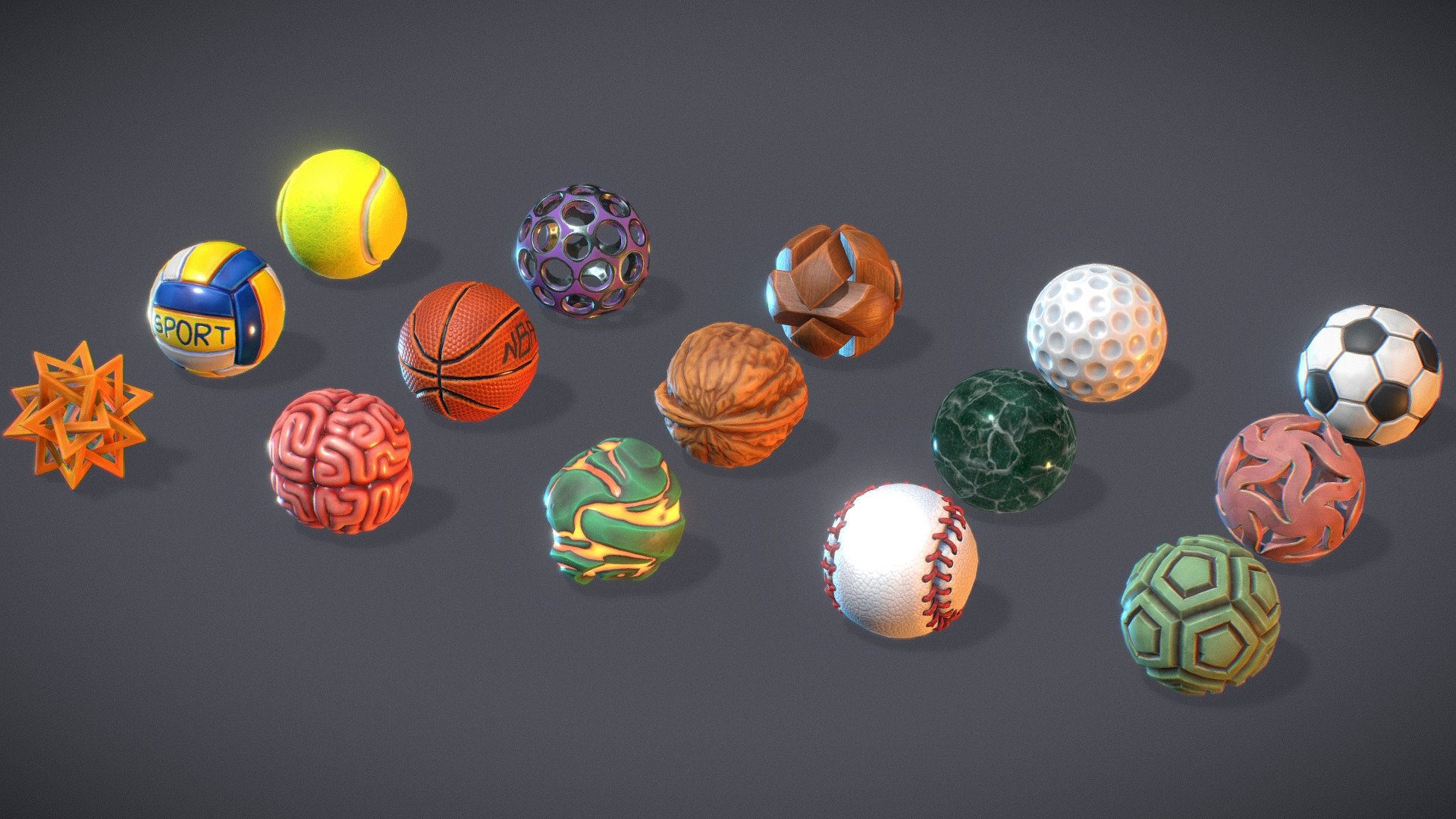 Low Poly Stylized Balls Pack - 3D model by Vladimir Abashin (@UncleV89 ...