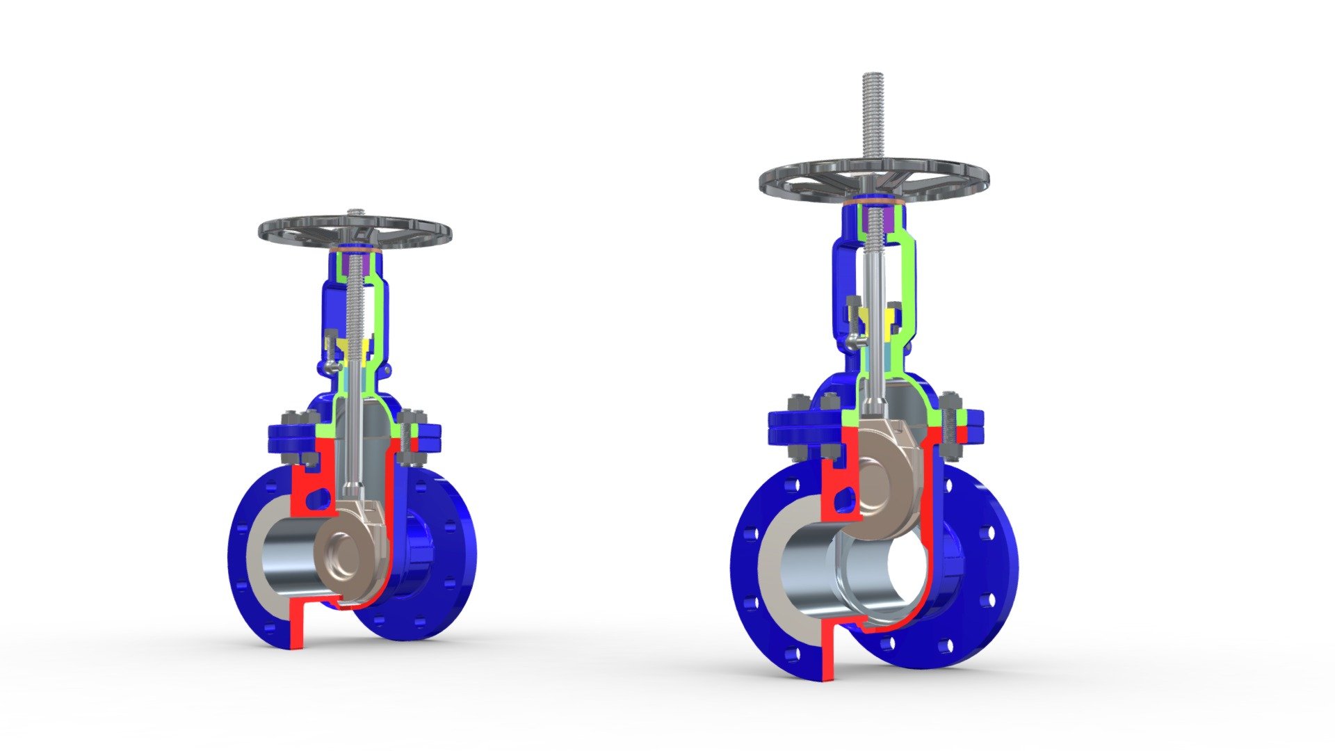 Gate Valves Section - 3D CAD model - 3D model by Freek de With ...