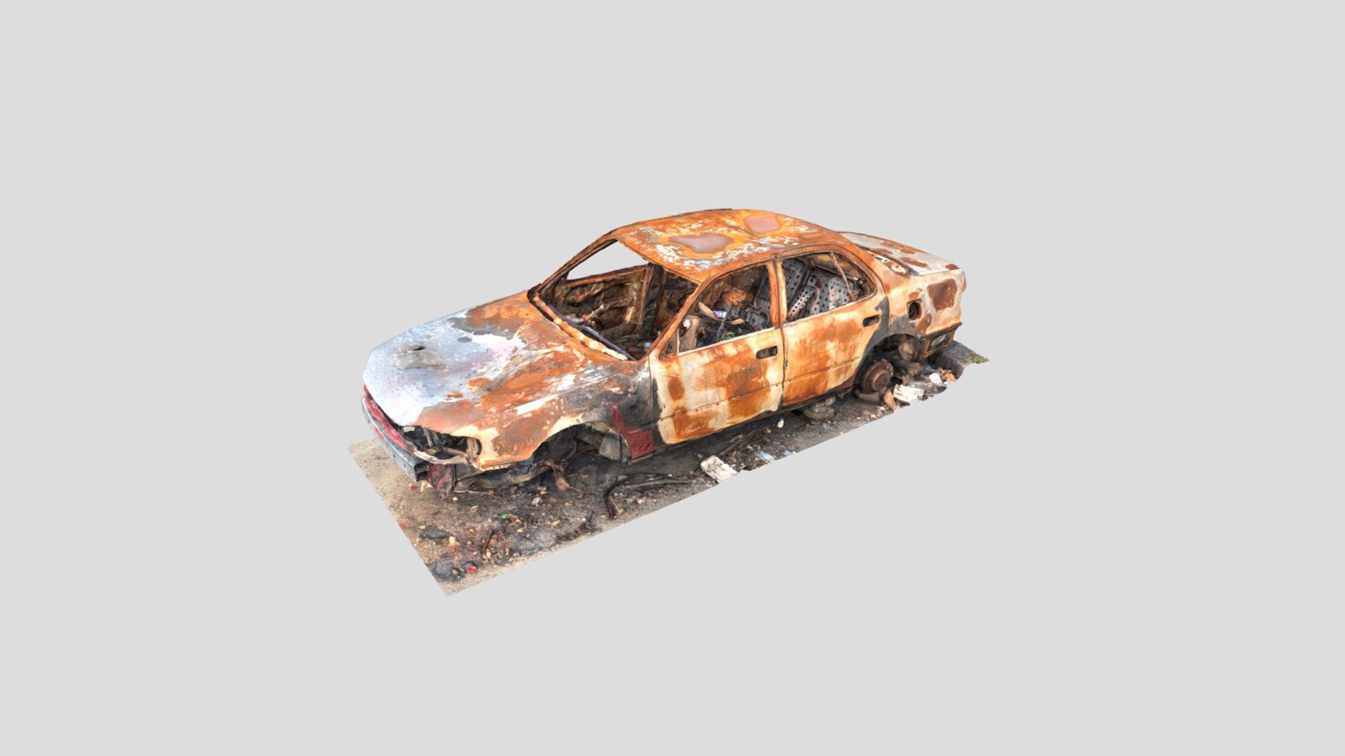 Burnt Car - Download Free 3D model by robertmasiboda [a588154] - Sketchfab