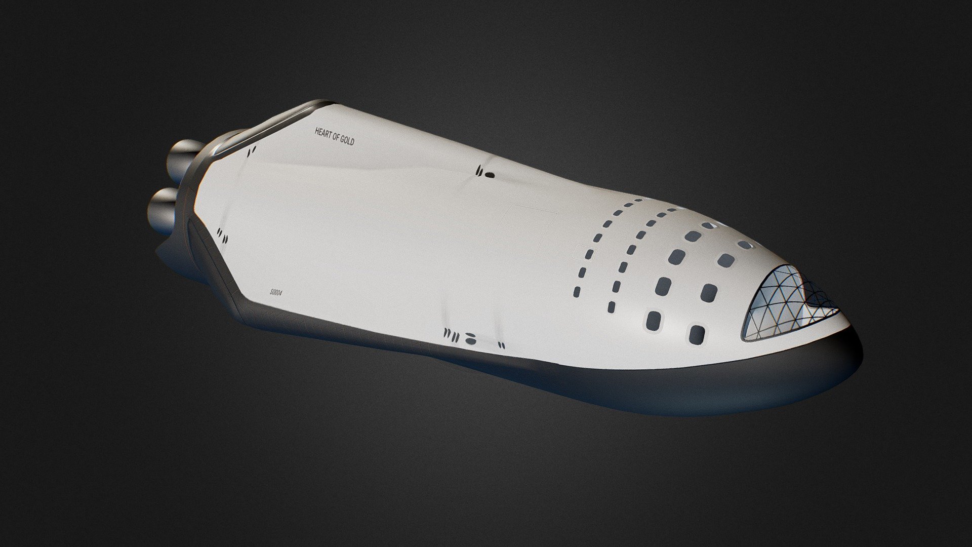 SpaceX Heart of Gold - Download Free 3D model by Forest Katsch ...