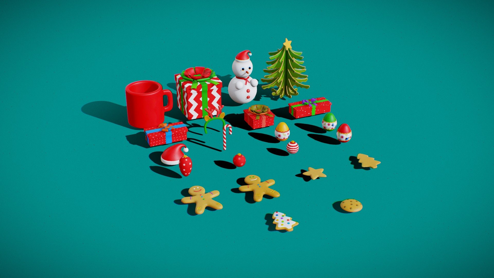 Mix of Christmas Items - Buy Royalty Free 3D model by 3D Chop Art ...