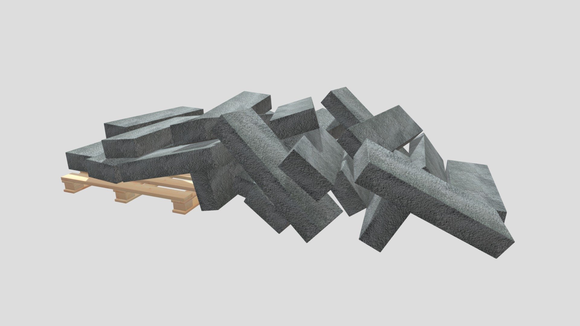 Concrete blocks pallet pile 3 - 3D model by kopofx [a59d6d1] - Sketchfab