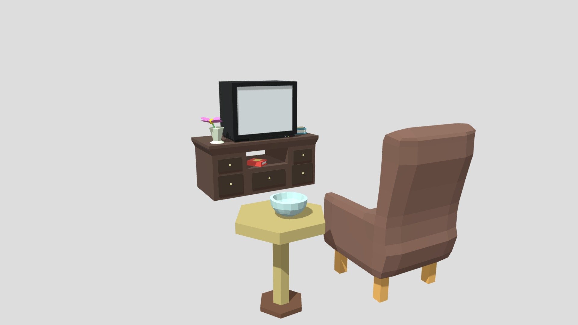 Low Poly Tv bench - Download Free 3D model by Anton.Kasian.Edberg ...