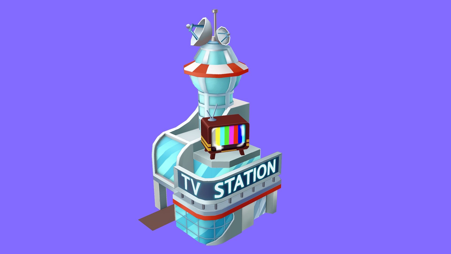 TV Station - Download Free 3D model by PolyOne Studio (@polyone ...