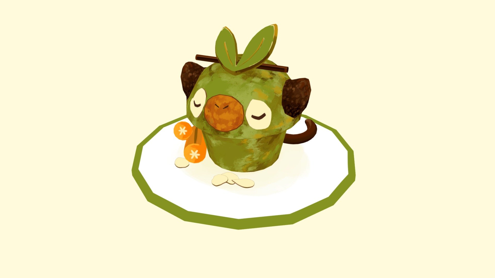 Grookey Muffin - 3D model by SaltyHamRamen [a5b9f4e] - Sketchfab