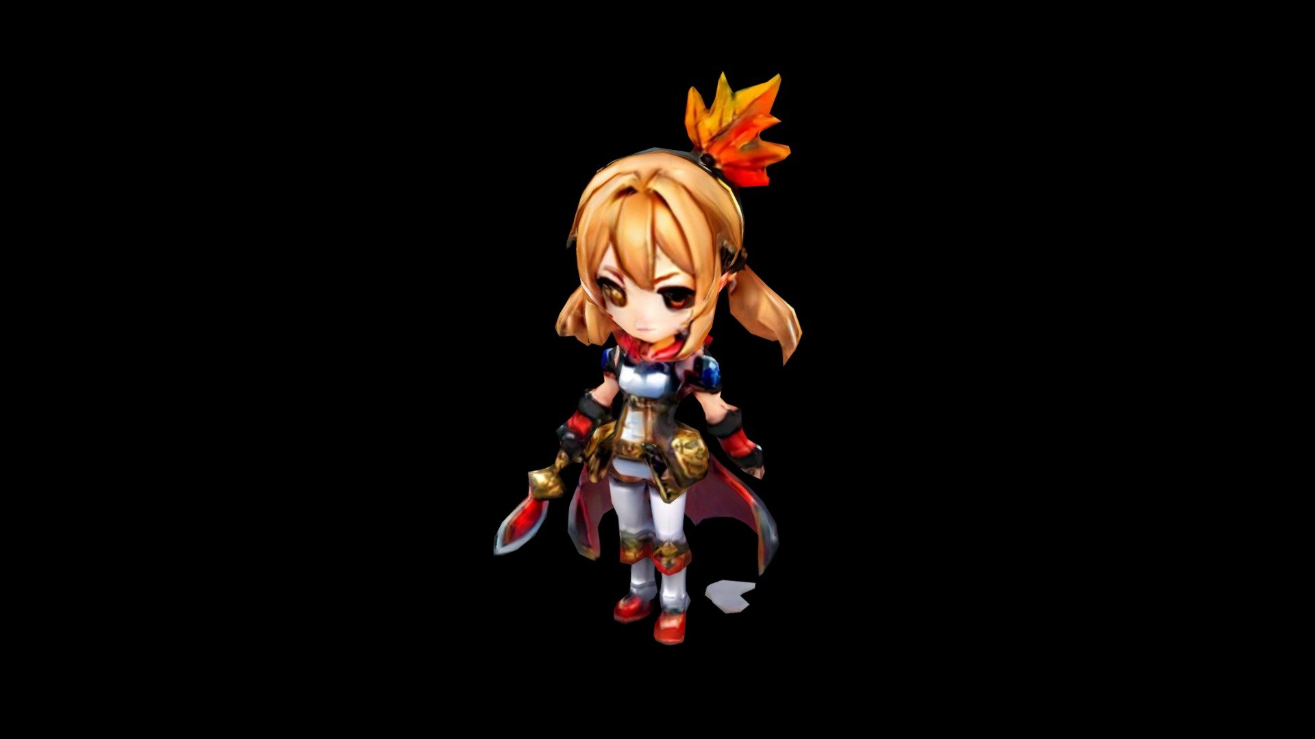 A chibi style character with blonde hair, she is - Download Free 3D ...