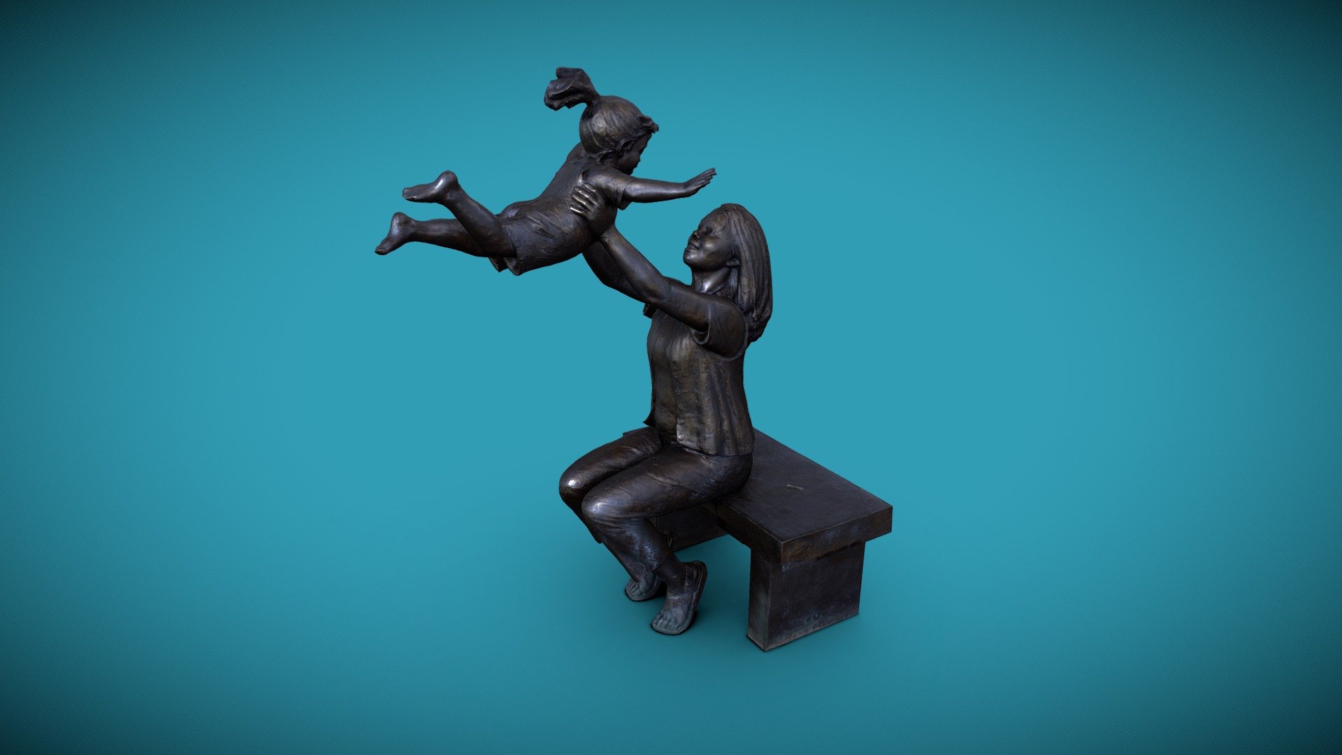 Bronze Statue Woman and Child - Buy Royalty Free 3D model by ...
