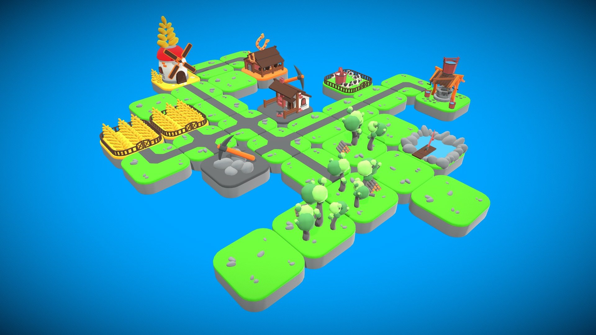 Farm Game Level Design Pack - 3D model by kkemalsayli [a5c8ca3] - Sketchfab