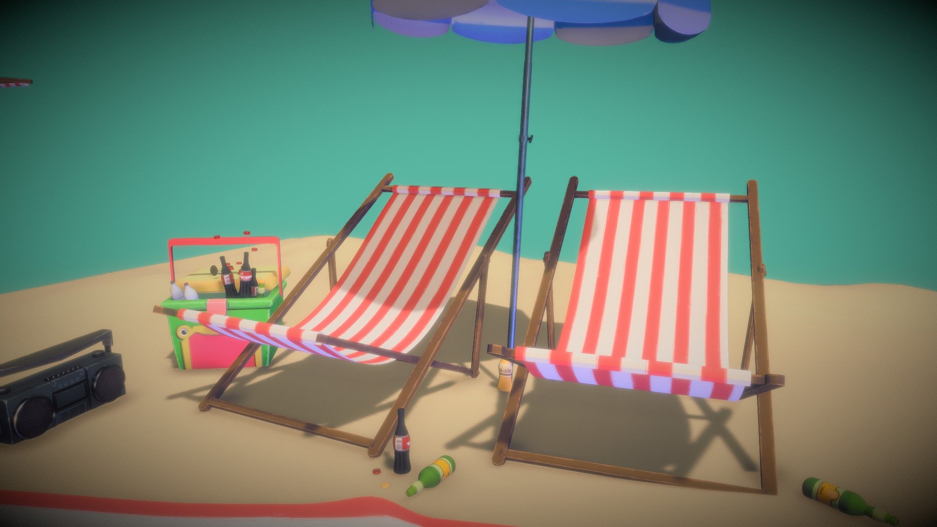 Beach Vibes - Buy Royalty Free 3D model by Buddha (@coraldomino ...