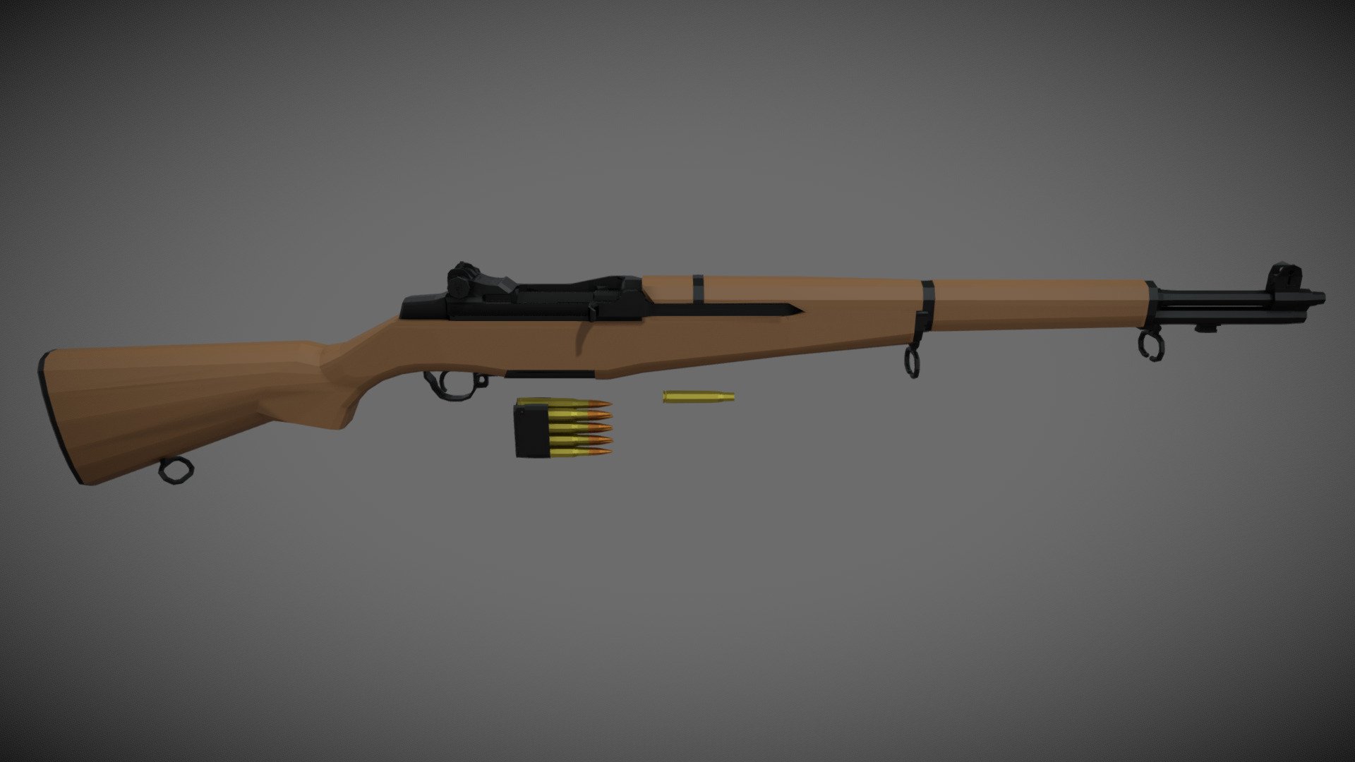 low-poly M1 Garand - Download Free 3D model by D_U (@DU1701) [a5cc806] - Sketchfab