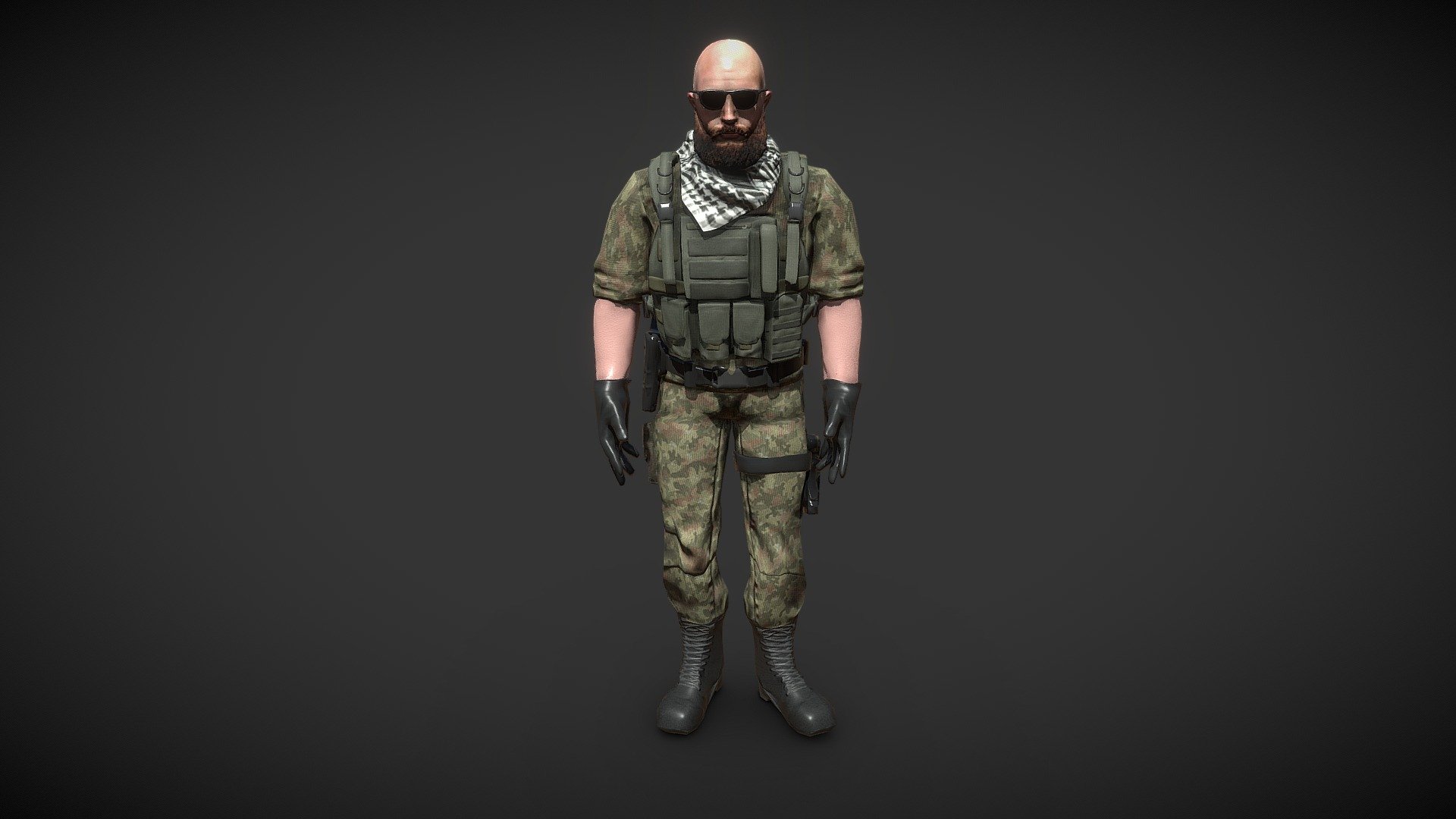 Bald Soldier 2 - 3D model by Anna_Kurek [a5cd0ff] - Sketchfab