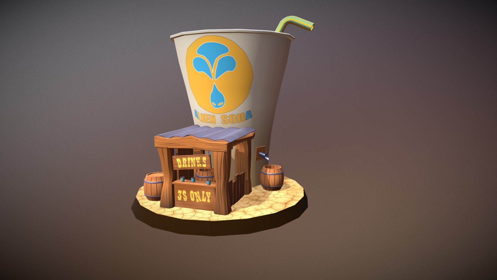 Cartoon Store Concept - 3D model by ZMORENO [a5d37b6] - Sketchfab