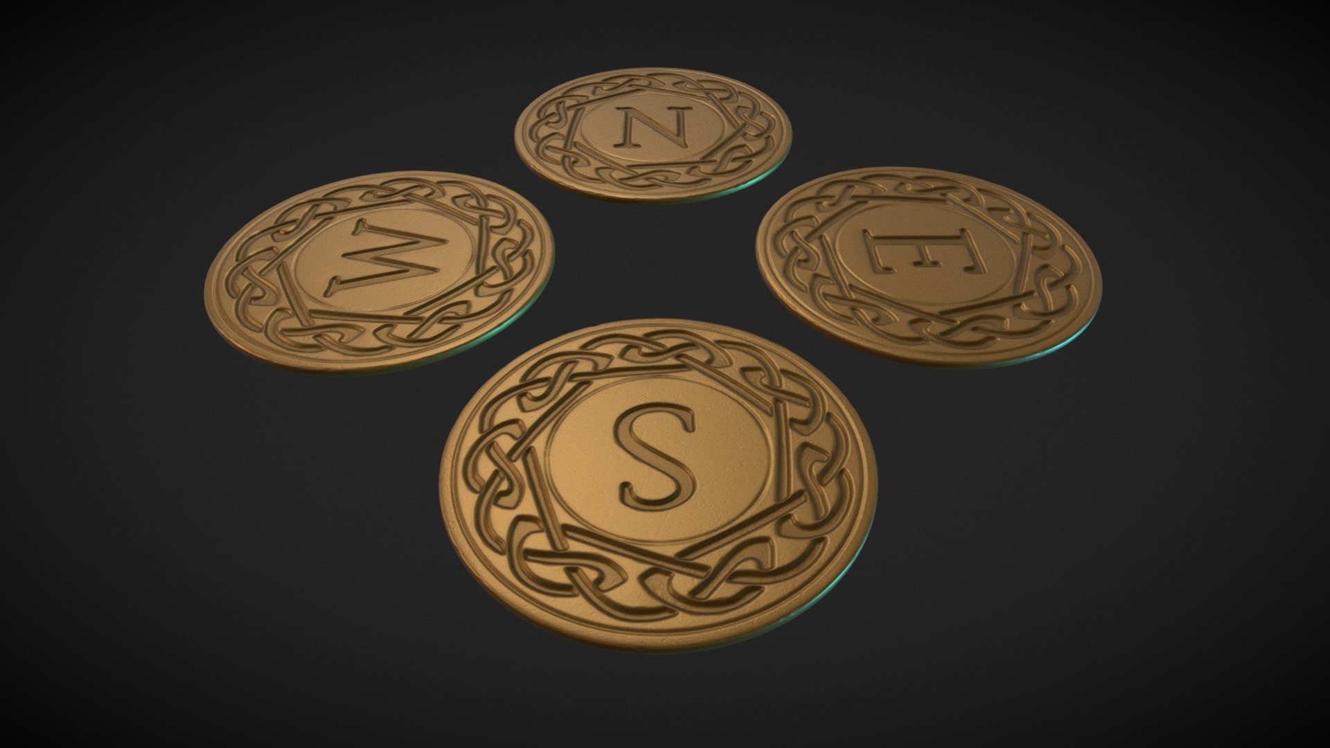 Cardinal directions (highpoly) - Download Free 3D model by • Less ...