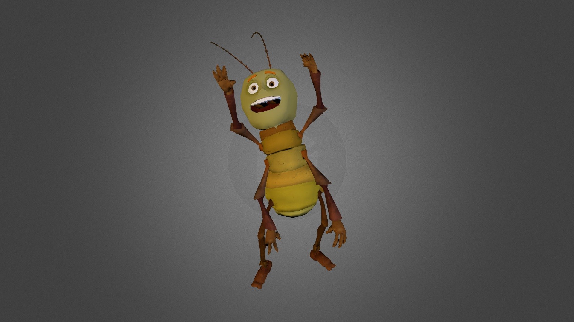 Happy bug - 3D model by David Garrosa (@davidgarrosa) [a5d4749] - Sketchfab