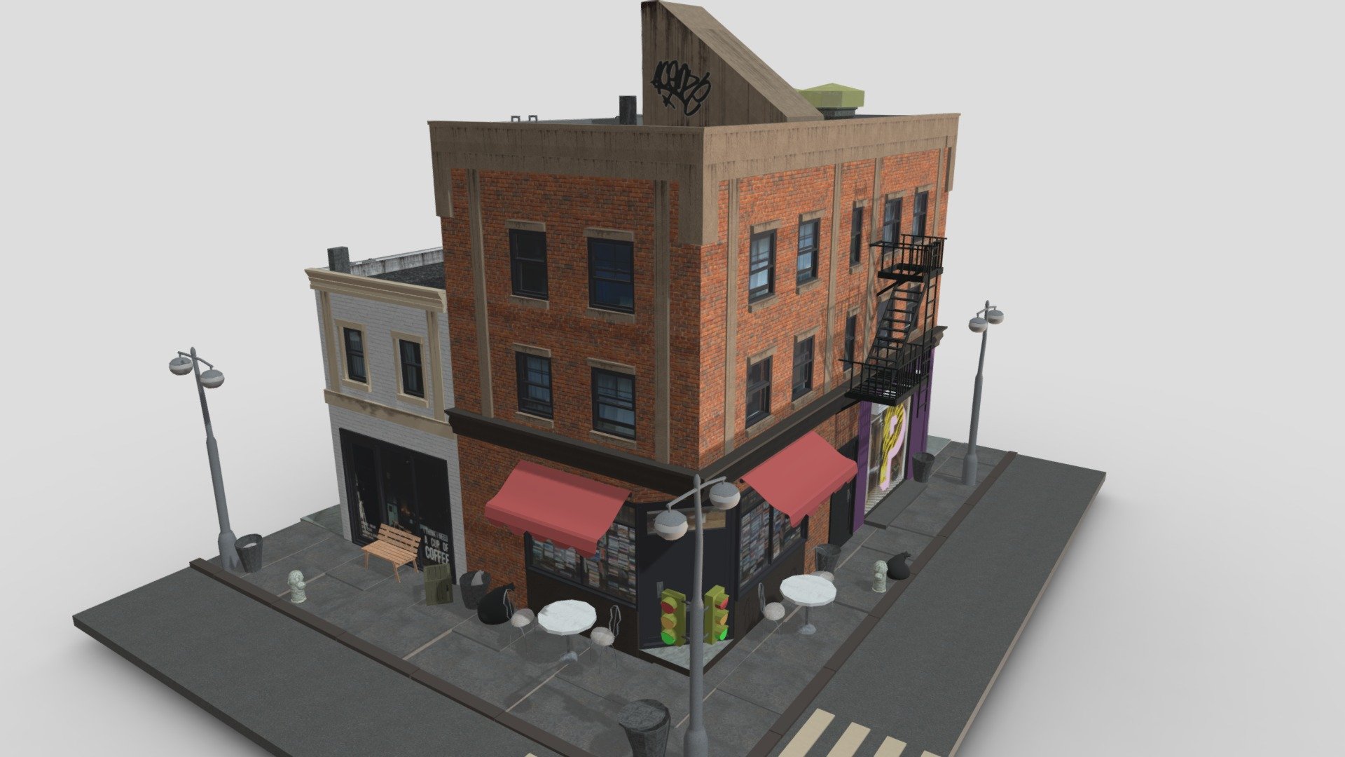 Home Work 9. Little NY. Simple textures - Download Free 3D model by rus ...