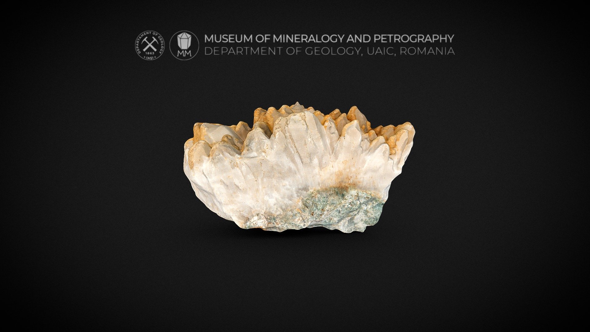 Cluster of Quartz crystals coated by Calcite - 3D model by Museum of ...