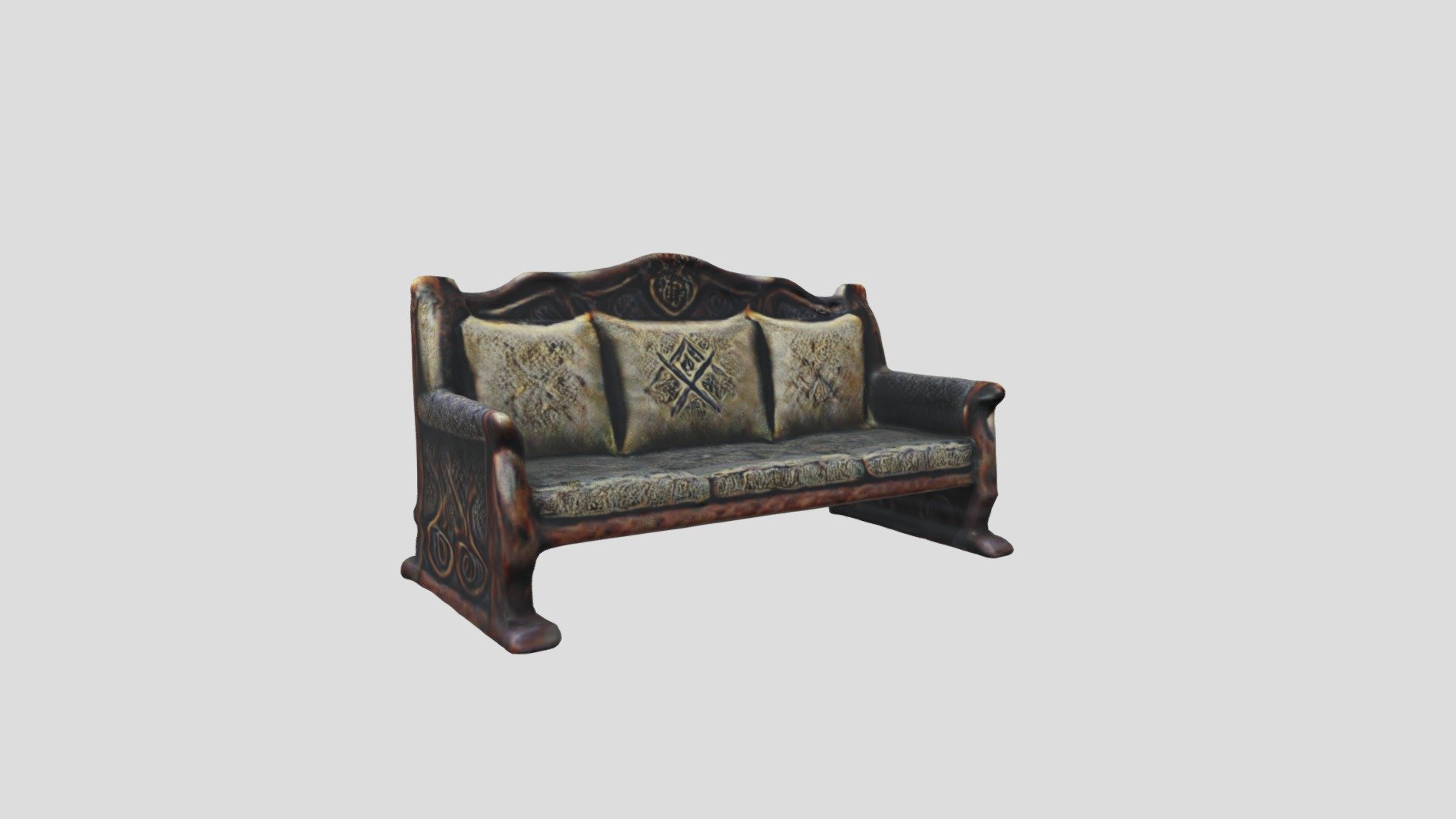 Old medieval couch - Buy Royalty Free 3D model by blackdalia79 [a5dc431 ...