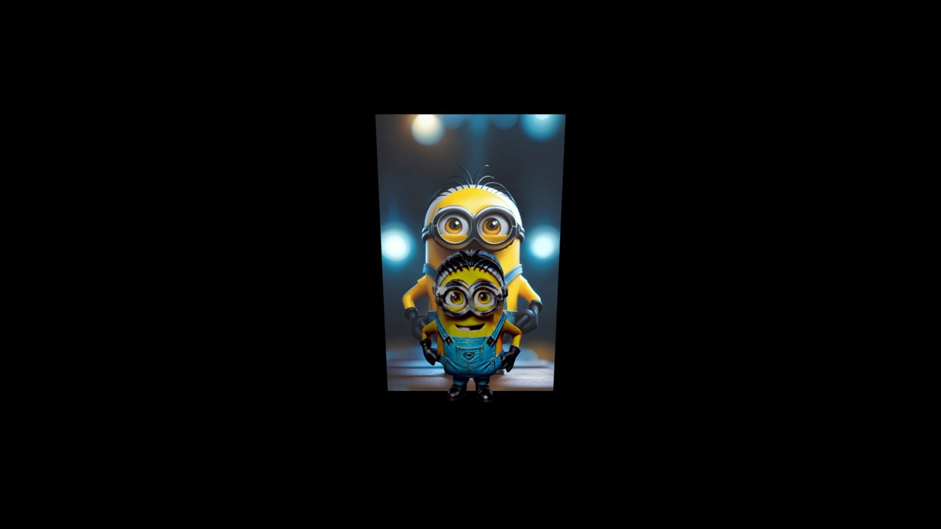 a of a toy figure of a minion wearing glasses, - Download Free 3D model ...