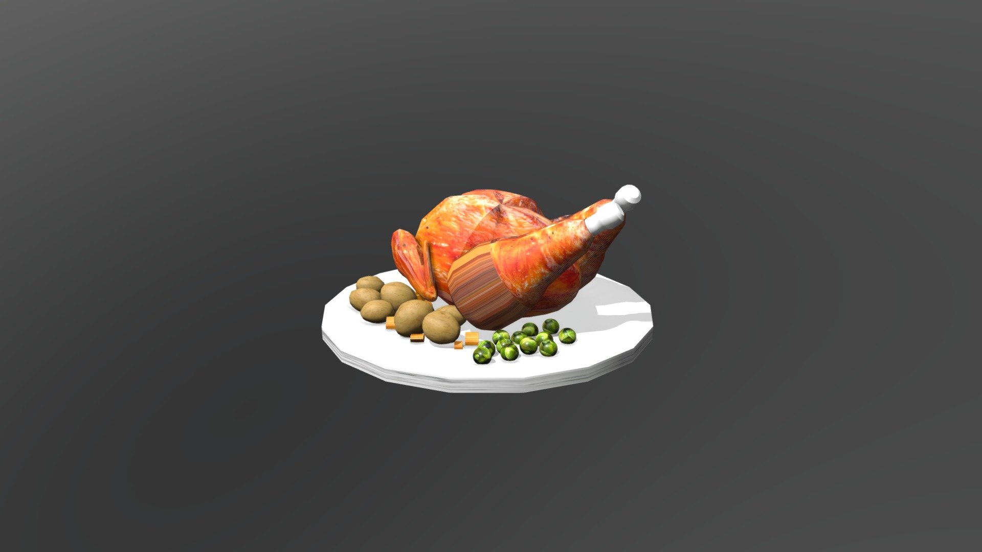 roast chicken - Download Free 3D model by mollybh [a5f1843] - Sketchfab