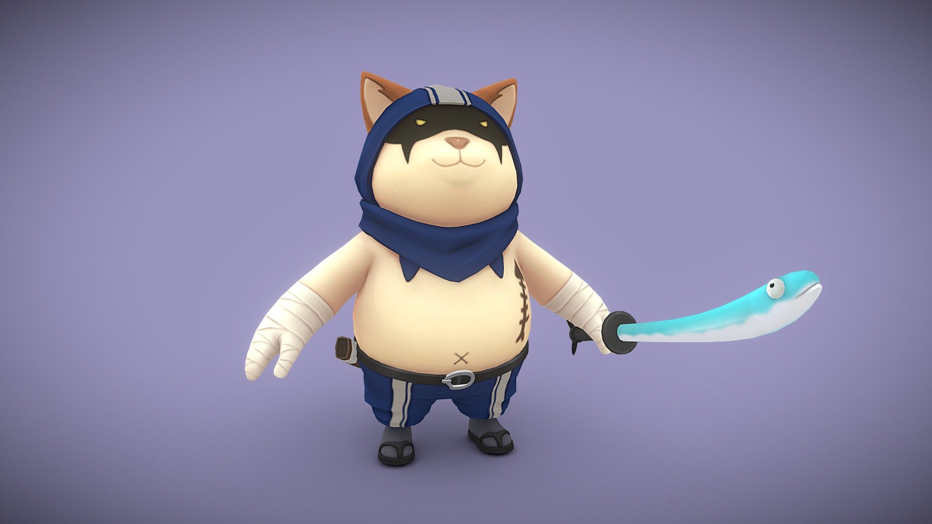 Fat_cat_Handpainted - 3D model by neogools [a5f742b] - Sketchfab