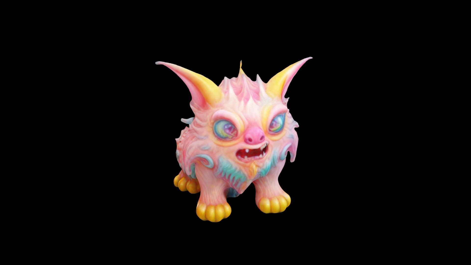 a colorful and whimsical creature with pink blue - Download Free 3D ...