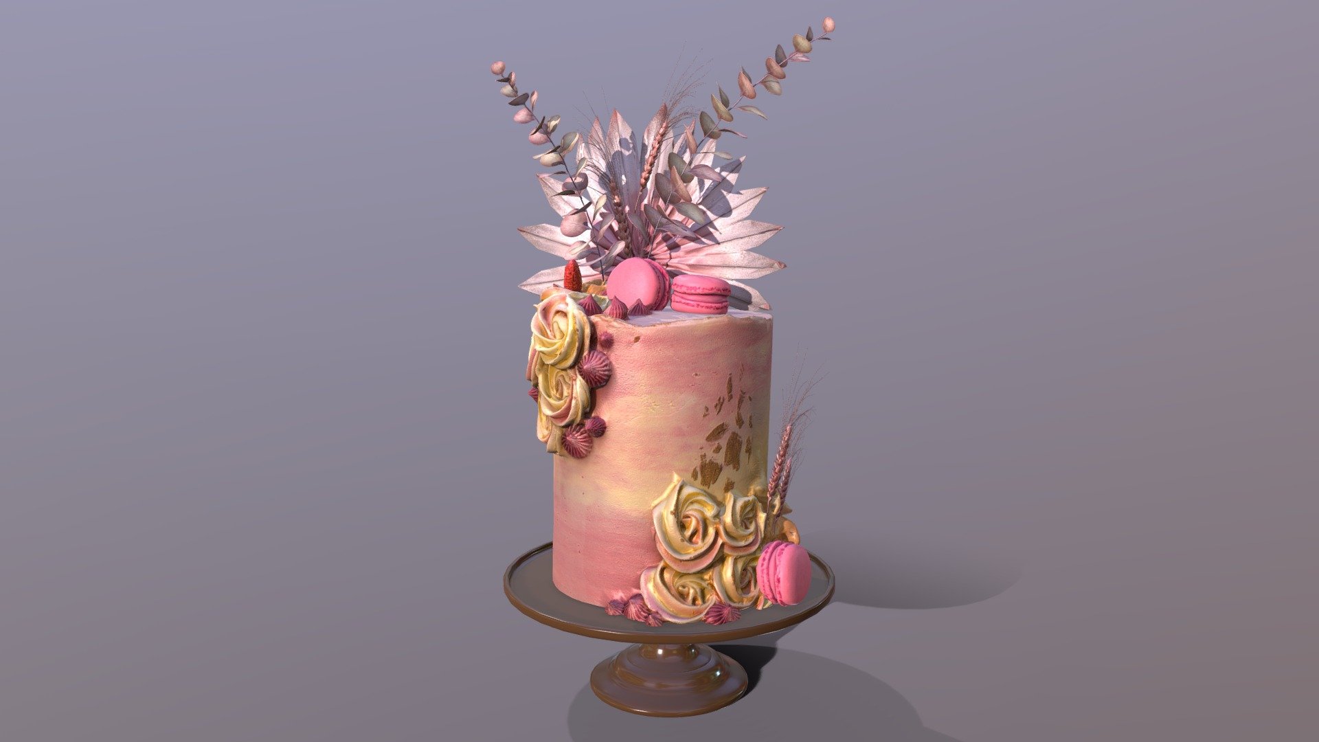 Luxury Golden Swirl Cake - Buy Royalty Free 3D model by Cakesburg ...