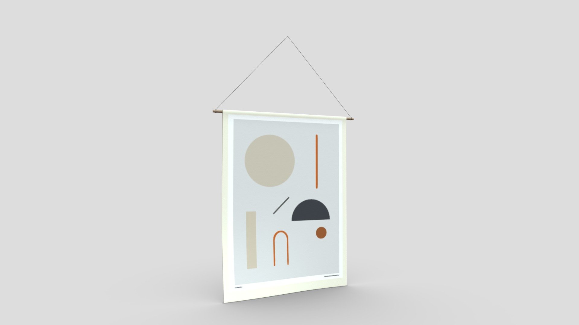 Wood Hanging Fabric Poster - Buy Royalty Free 3D model by interior ...