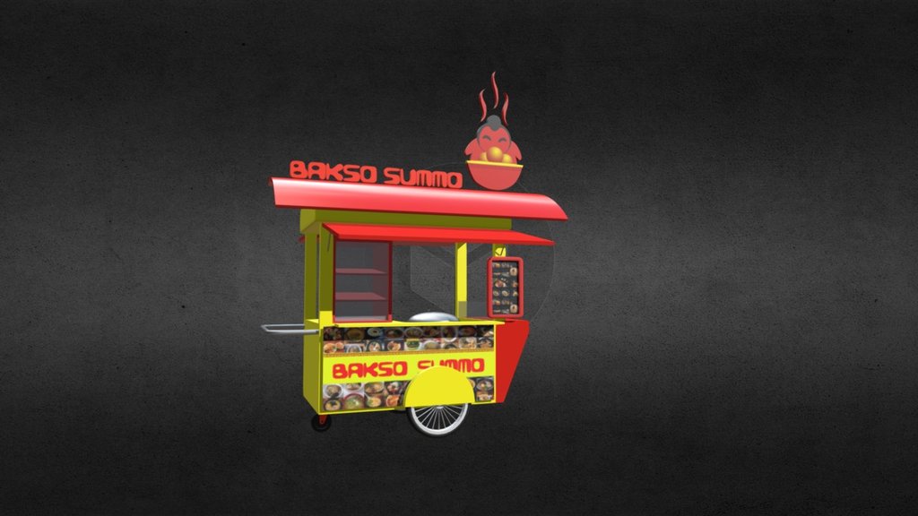 Gerobak Bakso Summo - 3D model by wongseok [a6062de] - Sketchfab