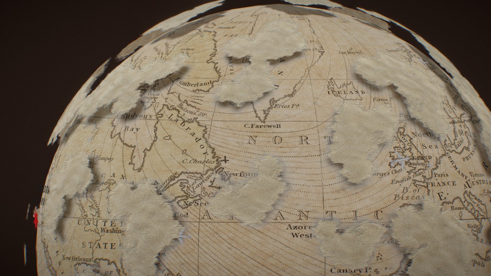 cardboard globe - 3D model by DonikXD [a607796] - Sketchfab