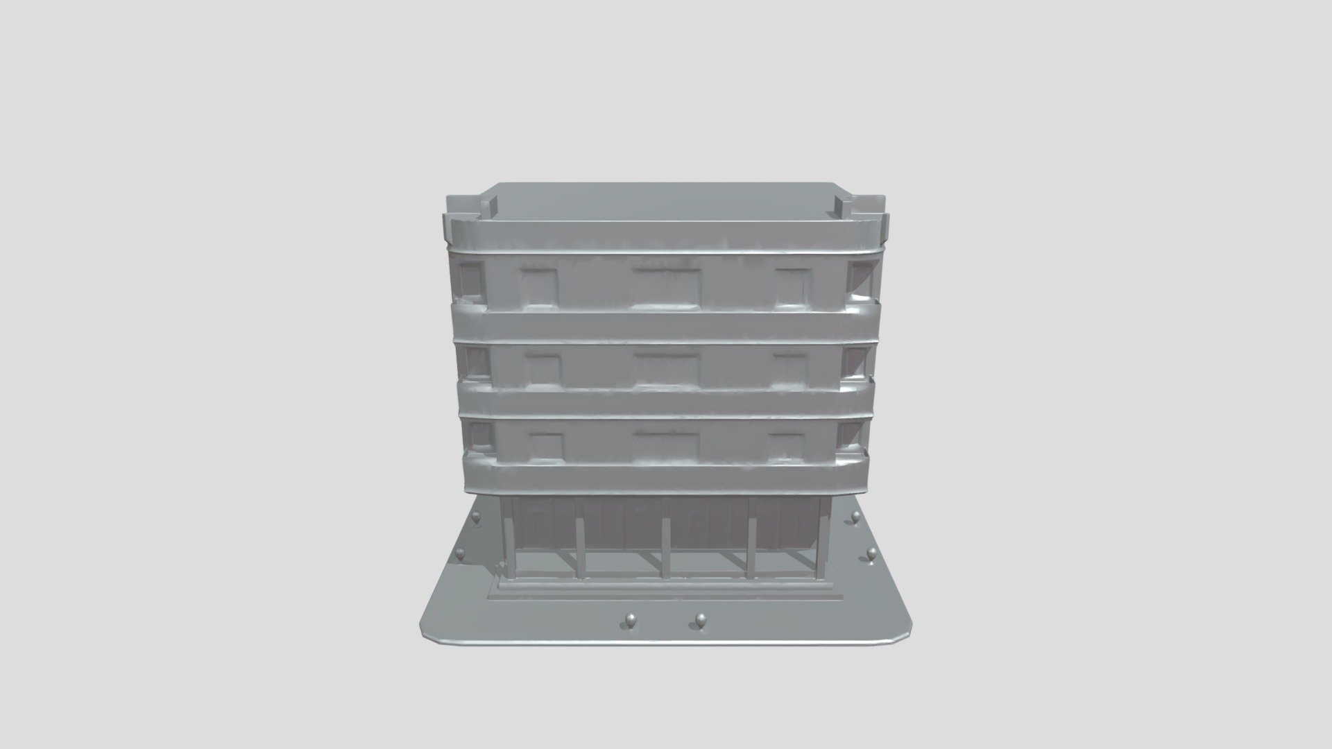 modern four-story residential building - 3D model by ...