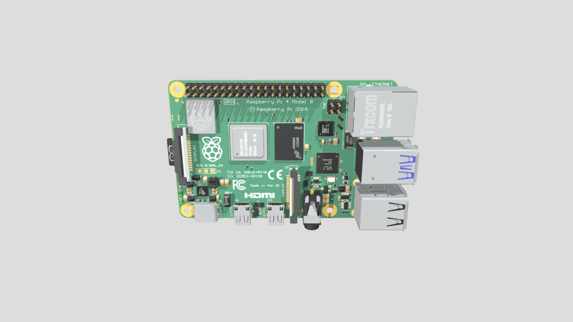 Raspberry Pi 4 Model B - 3D model by hmtam [a60f257] - Sketchfab