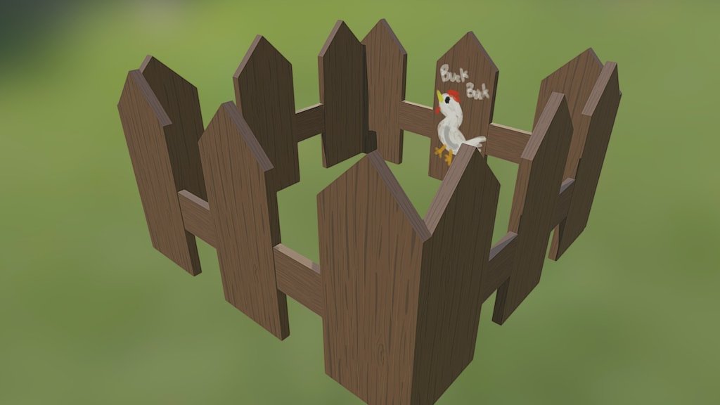 Kid's Painted Fence - 3D model by KrystalDERPx3 [a6104b2] - Sketchfab