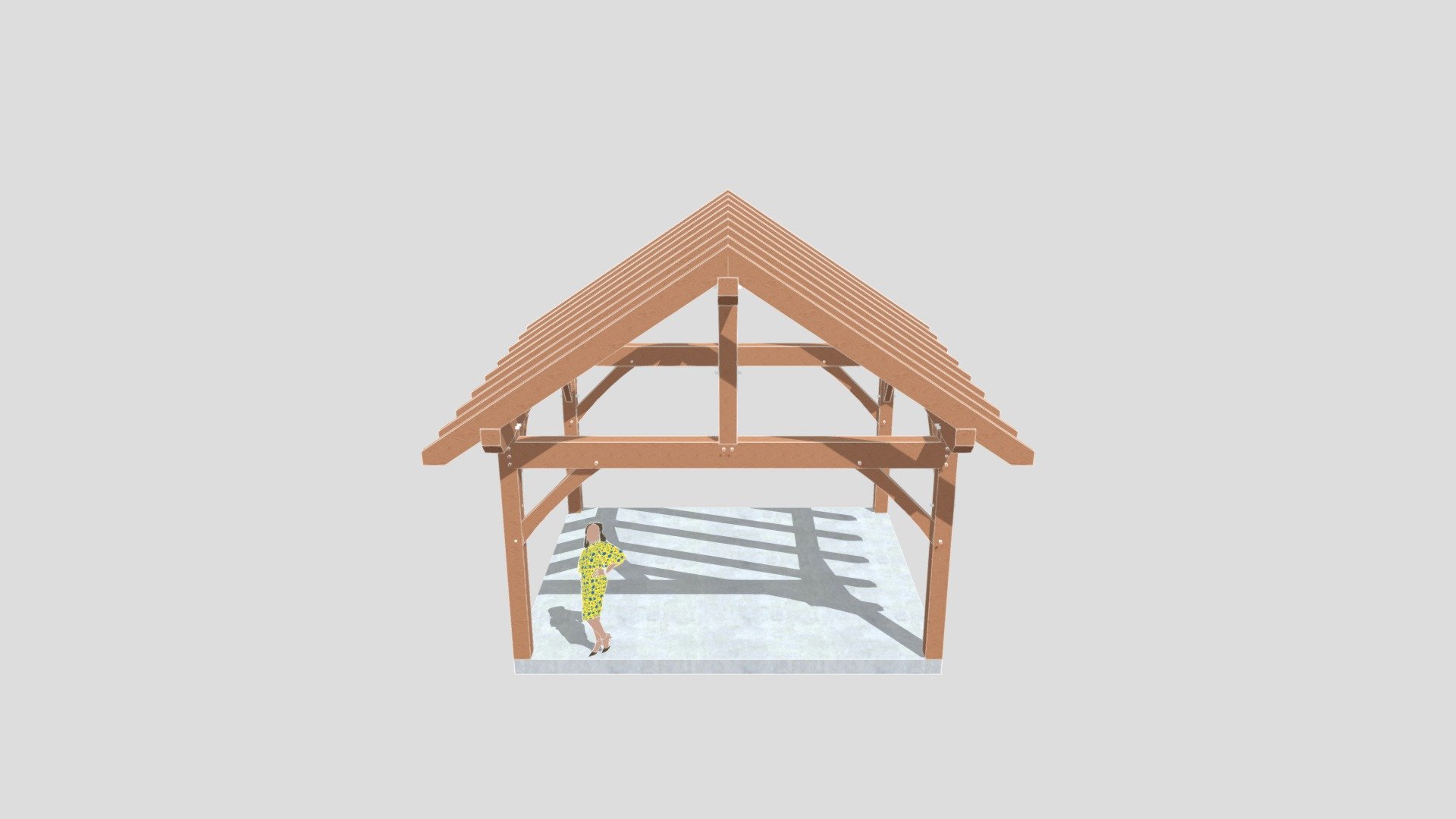 14x16 Timber Frame (2460) - 3D model by BIGWOOD [a612705] - Sketchfab