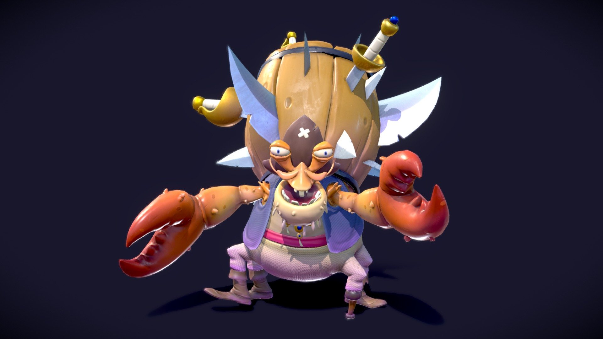 Crab Pirate - 3D model by Siyun_Maes [a616a0a] - Sketchfab