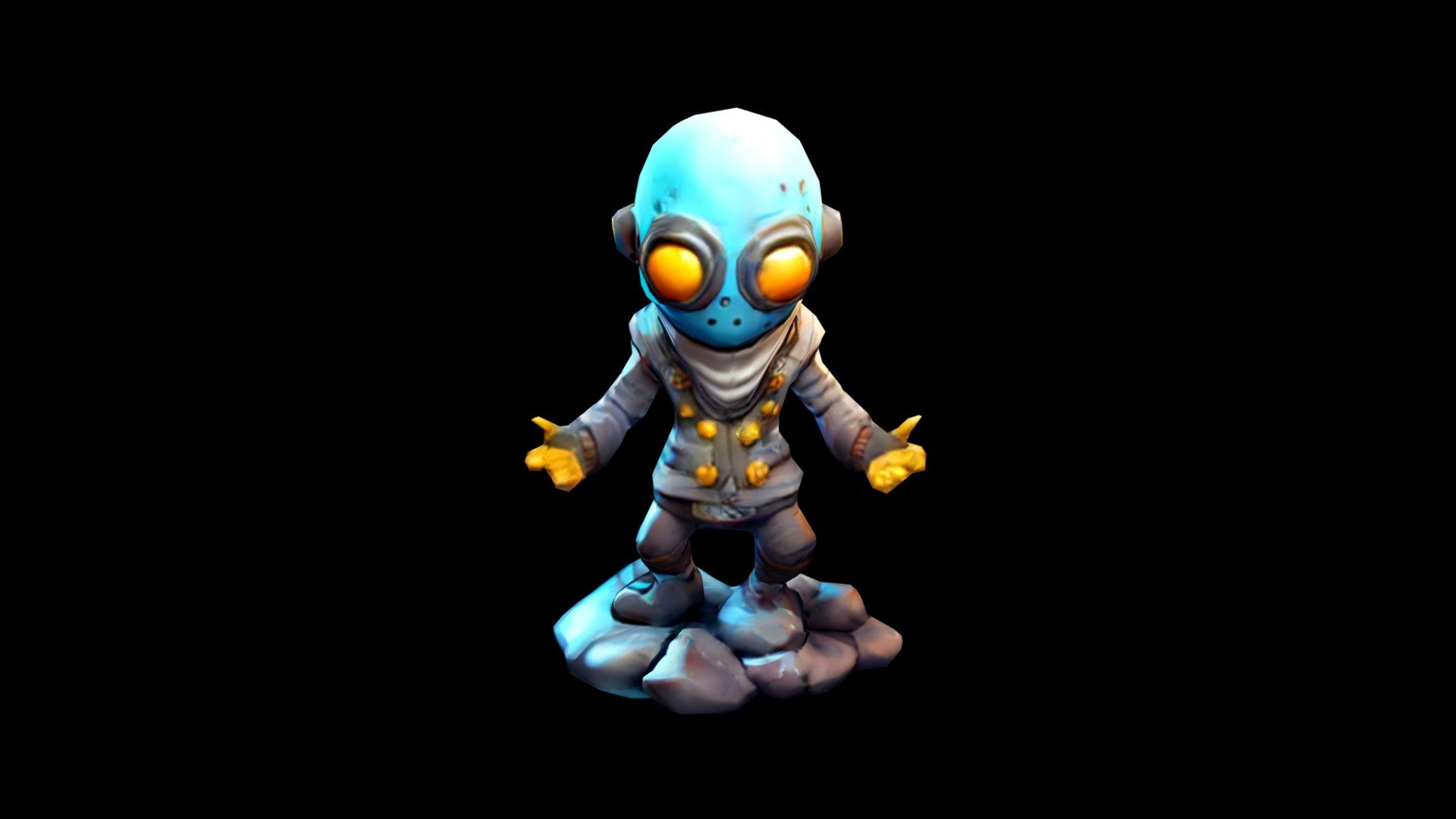 3D rendered character A friendly robot with a bl - Download Free 3D ...