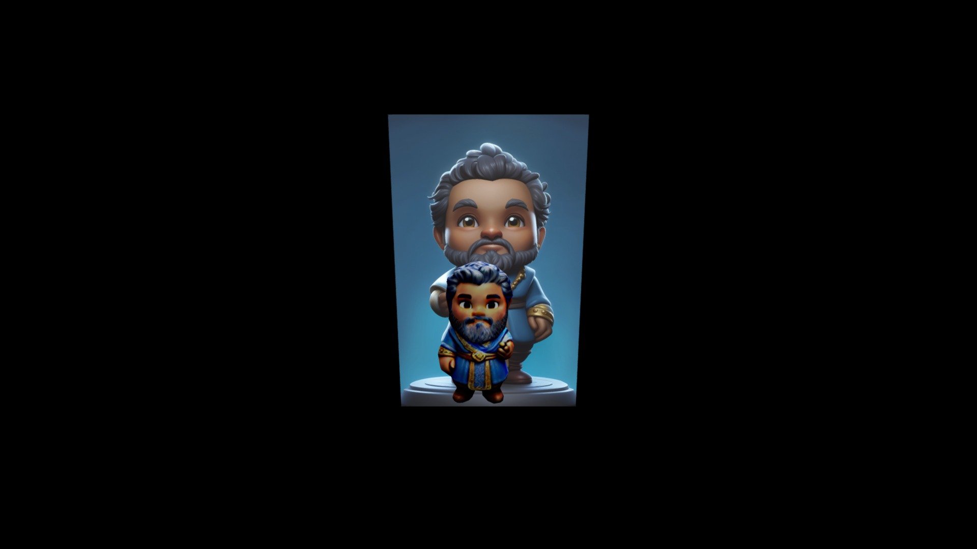 3D Cartoon Man with Beard and Knife A 3D c - Download Free 3D model by ...