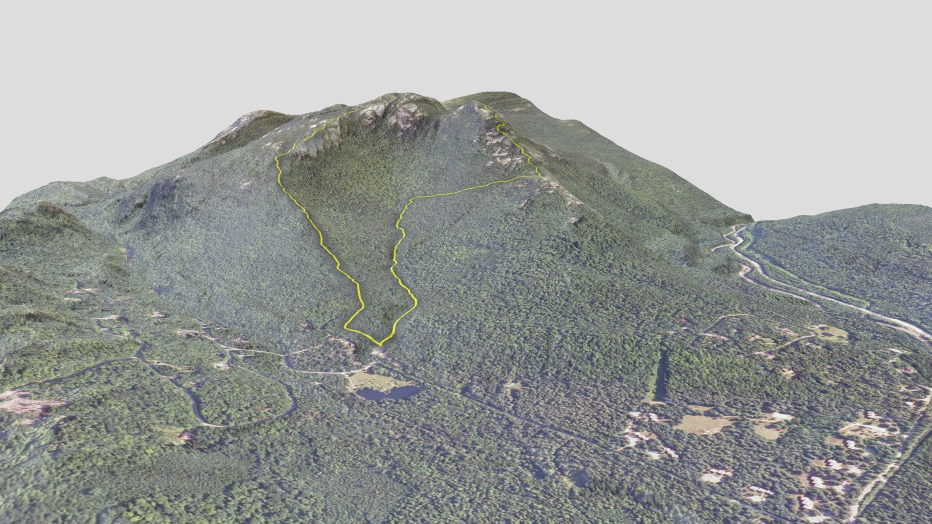 Welch Dickey Loop Trail Map - Color / Yellow - 3D model by smartmAPPS ...