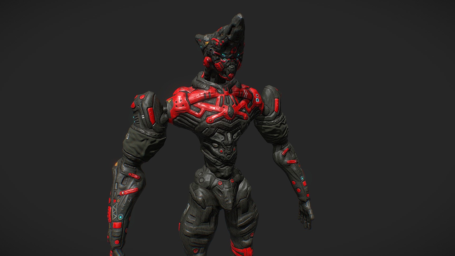 Low poly sci fi security robot warrior character - 3D model by Alexandr33D (@vympel) [a6275c1 ...